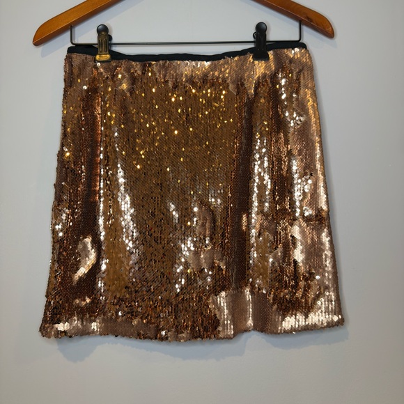 River Island | Skirts | River Island Copper Sequin Mini Skirt | Poshmark